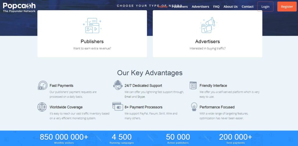 PopCash - зарубежная Popunder сеть, обзор, отзывы PopCash.net